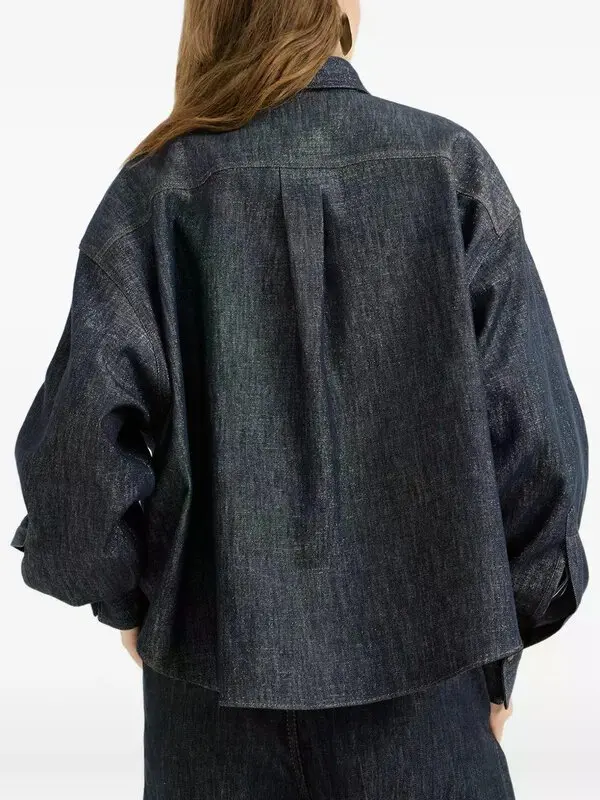 Brunello Cucinelli Sparkling No-fade Denim Shirt With Shiny Collar