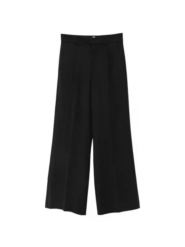 Andamane The Attico Pleated Wide-leg Trousers - Black