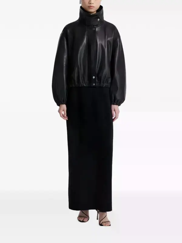 Nour Hammour High-neck Leather Jacket