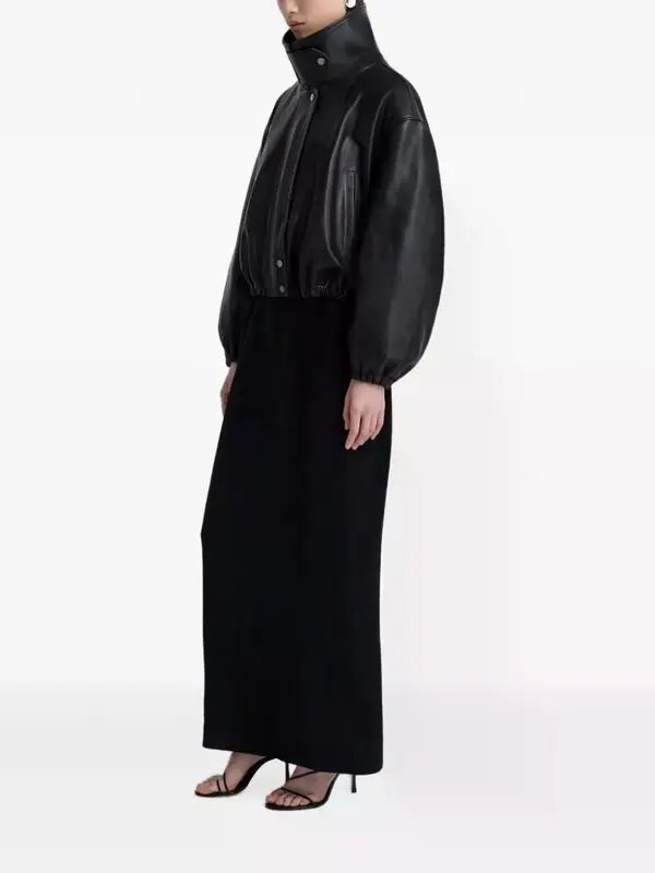 Nour Hammour High-neck Leather Jacket
