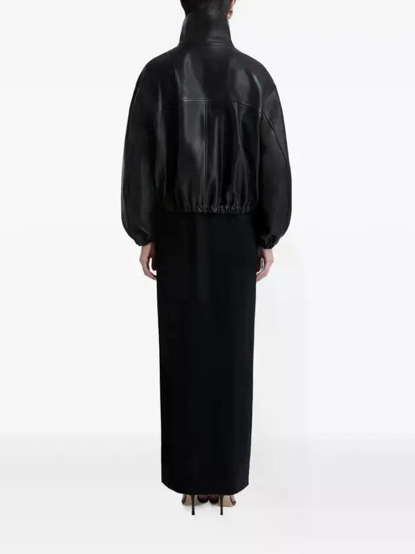 Nour Hammour High-neck Leather Jacket