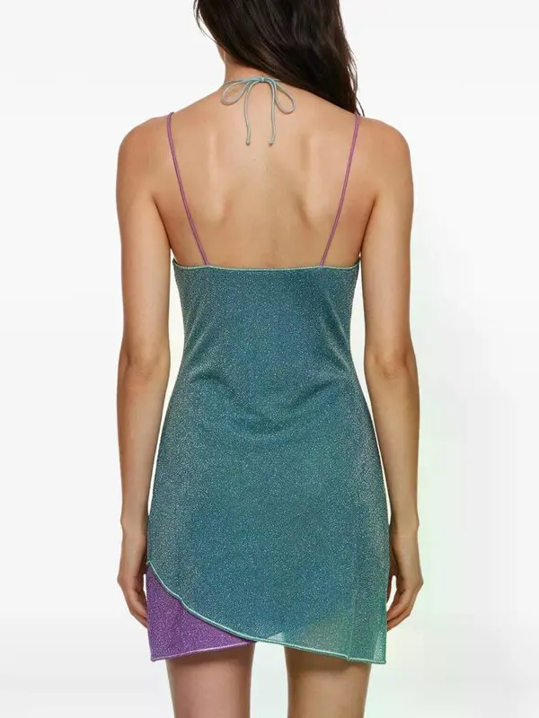 Oseree Lumière Glitter-effect Layered Mini Dress