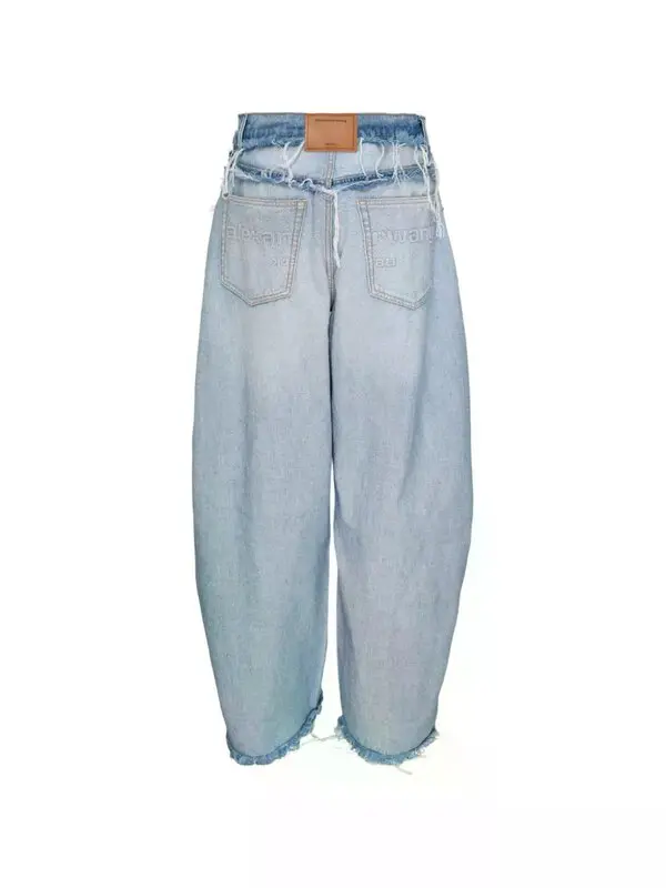 Alexander Wang Mid-rise Inverted Blow Up Jean With Embossed-logo - Blue