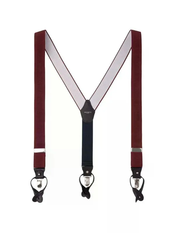 HACKETT LONDON Ribbed Leather-trimmed Braces