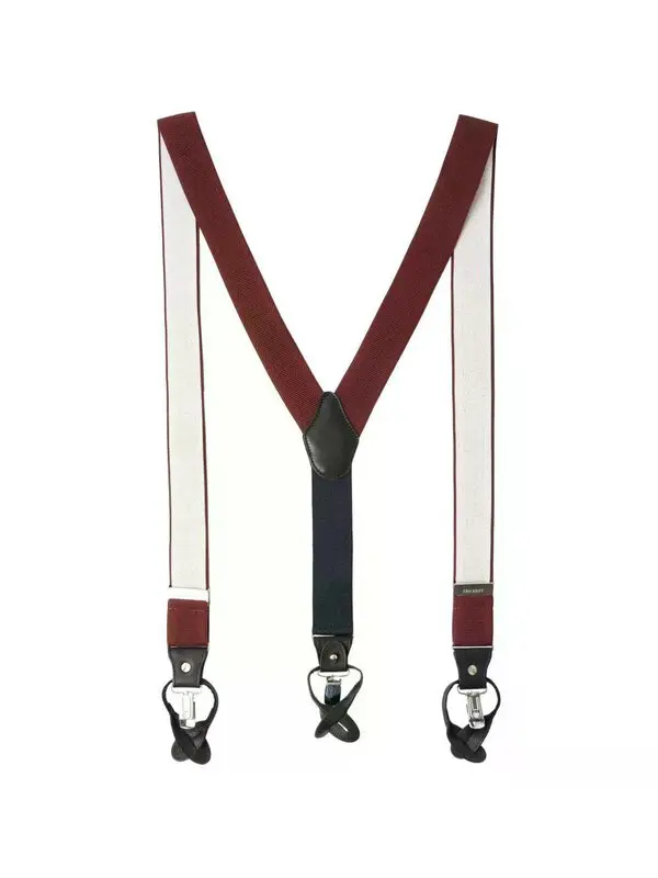 HACKETT LONDON Ribbed Leather-trimmed Braces