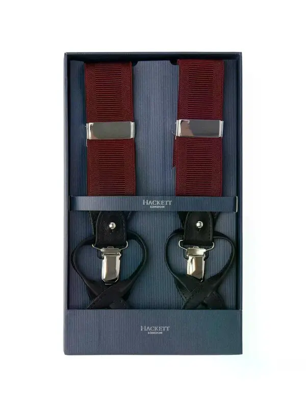 HACKETT LONDON Ribbed Leather-trimmed Braces