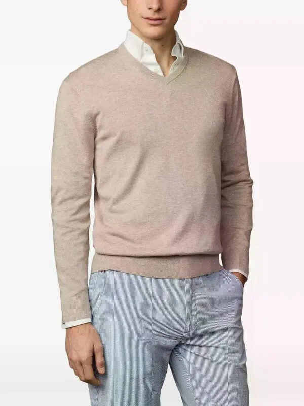 HACKETT LONDON Logo-embroidered V-neck Sweater