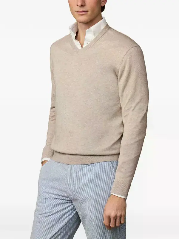 HACKETT LONDON Logo-embroidered V-neck Sweater