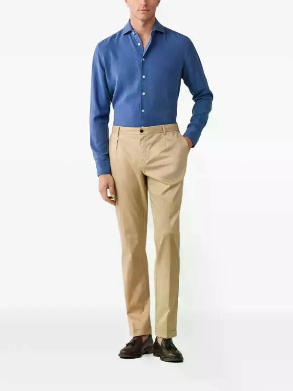 HACKETT LONDON Garment-dyed Textured Cotton Shirt
