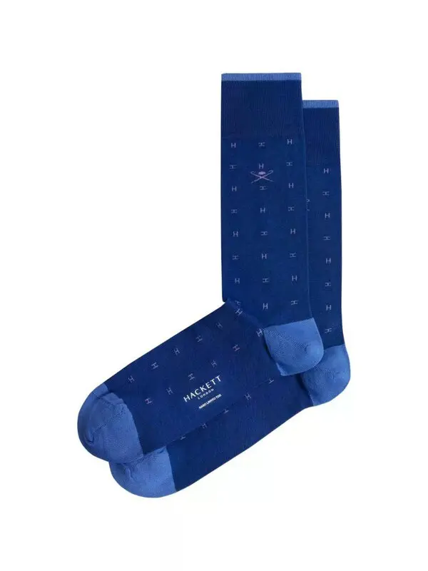 HACKETT LONDON Logo Patterned Crew Socks