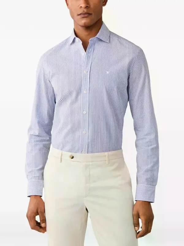 HACKETT LONDON Seersucker Bengal-stripe Shirt