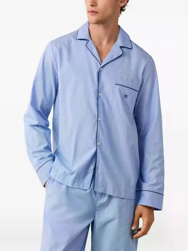 HACKETT LONDON Logo-embroidered Piped Pajamas Set