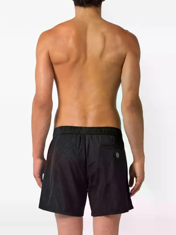 Philipp Plein Monogram Signature Relaxed Fit Swim Shorts