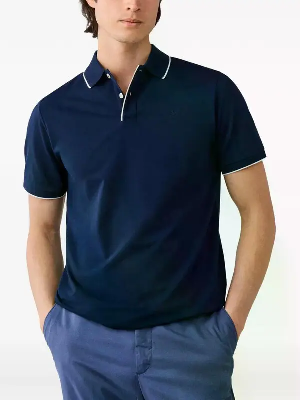 HACKETT  Mercerised Cotton-pique Polo Shirt - Blue