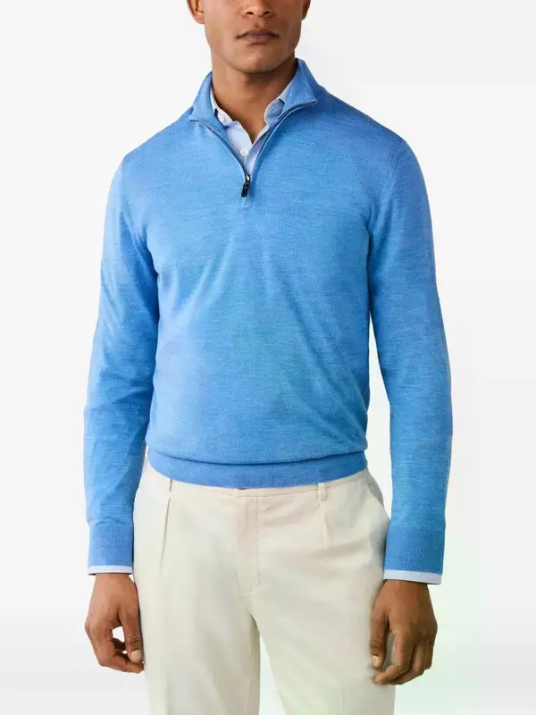 HACKETT LONDON Merino Wool Quarter-zip Sweater