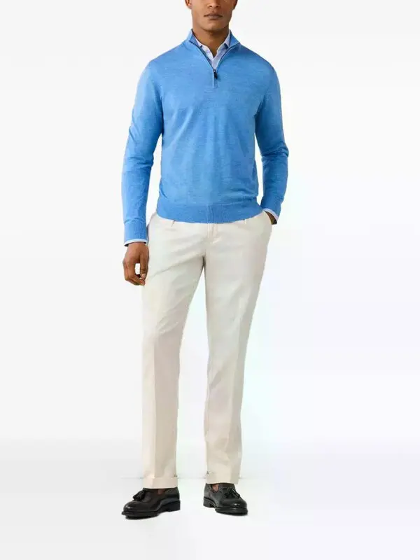 HACKETT LONDON Merino Wool Quarter-zip Sweater