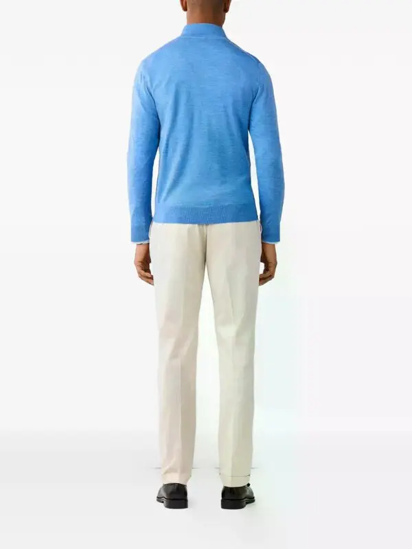 HACKETT LONDON Merino Wool Quarter-zip Sweater
