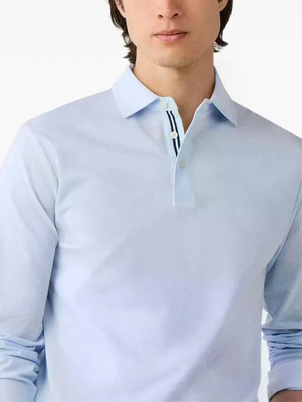 HACKETT LONDON Piqué Long-sleeve Polo Shirt