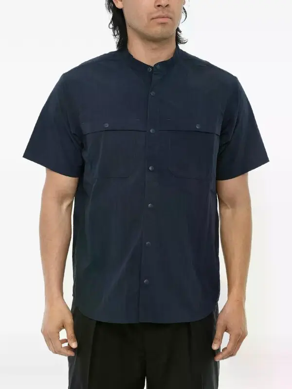 Woolrich Short-sleeve Mandarin-collar Shirt