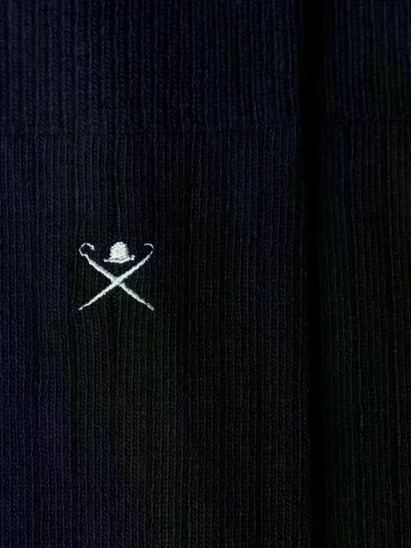 HACKETT LONDON Ribbed Knit Embroidered Logo Socks