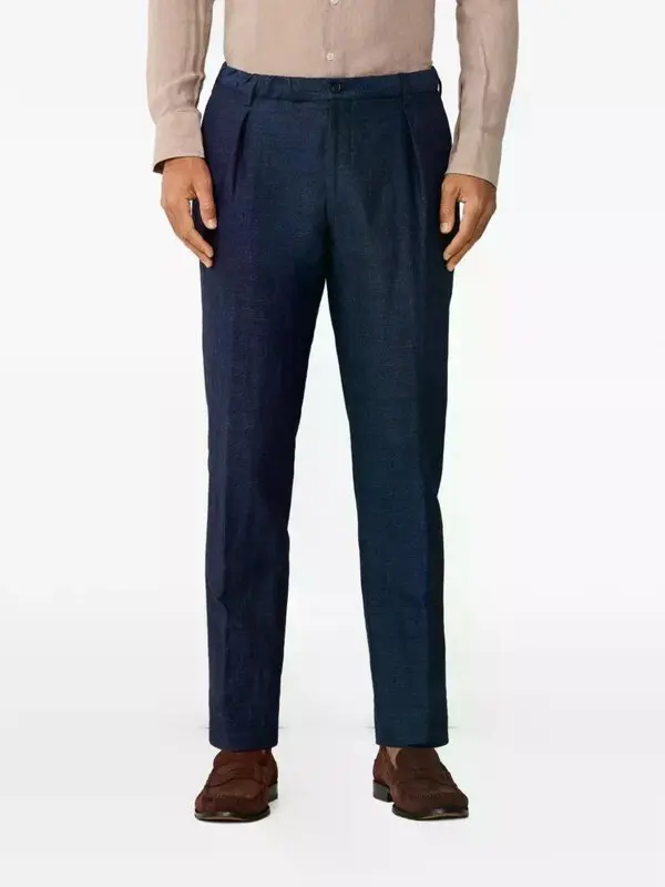 HACKETT LONDON Pleated Melange Trousers