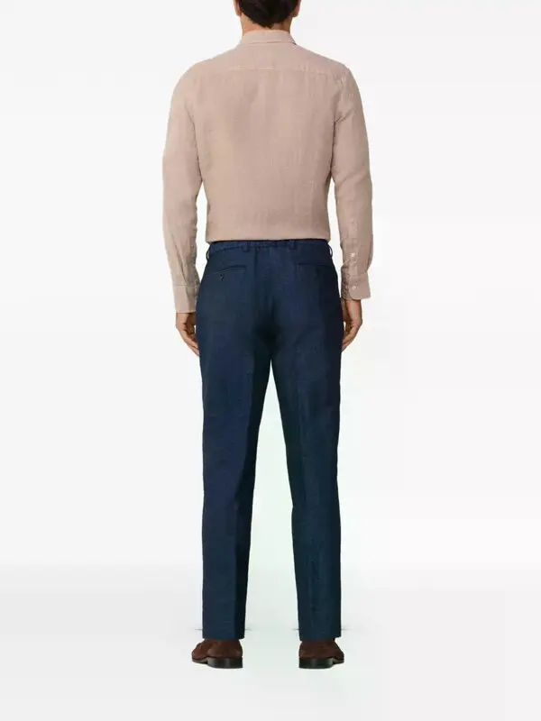 HACKETT LONDON Pleated Melange Trousers