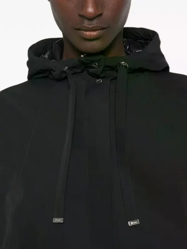 Herno Hooded Three-quarter Sleeve Jacket