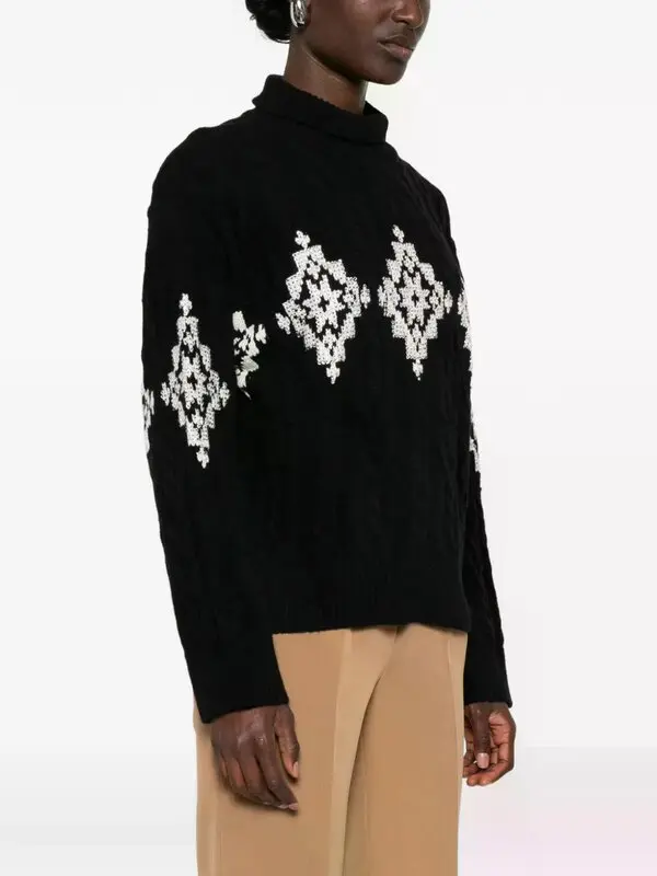 ERMANNO FIRENZE Cable-knit Sequin-embellished Jumper