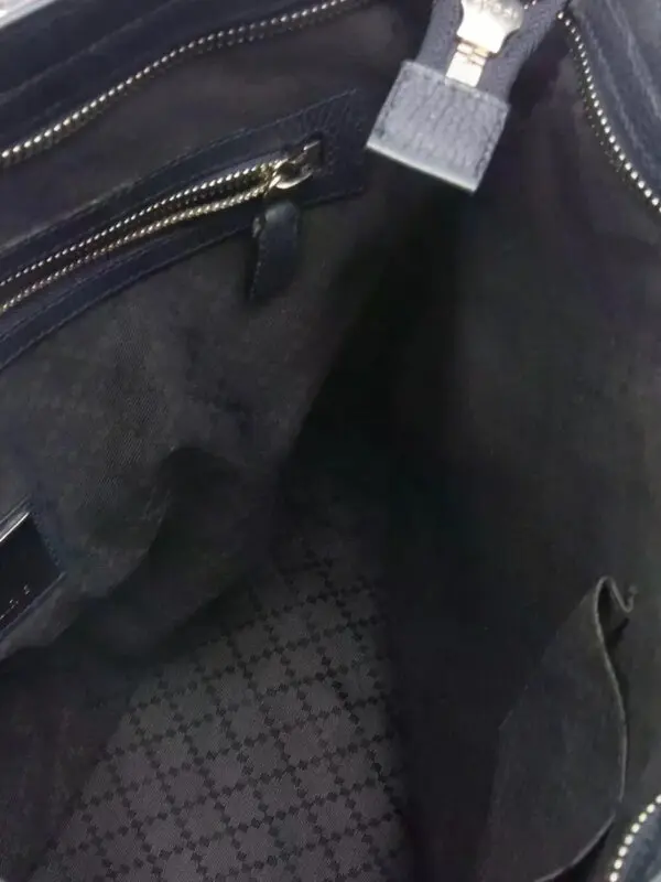 Gucci 2000s Grained Leather Tote Bag - Blue