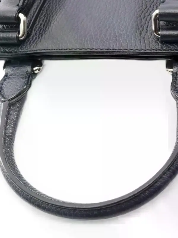 Gucci 2000s Grained Leather Tote Bag - Blue