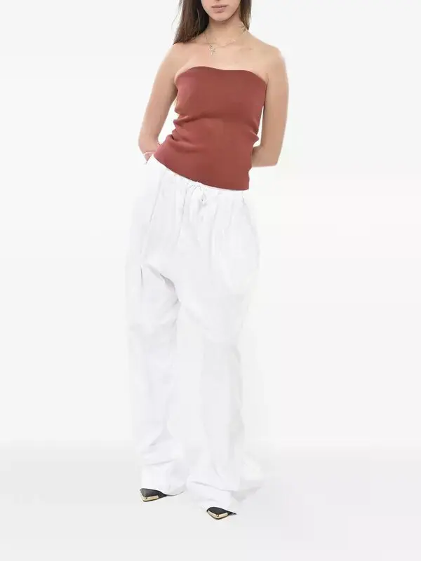 SUPER BLOND Elasticated Knitted Tube Tank Top - Brown