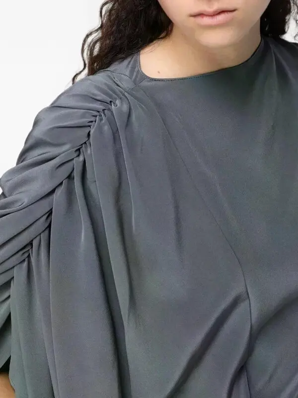 CRIDA MILANO Peonia Asymmetric Midi Dress - Grey