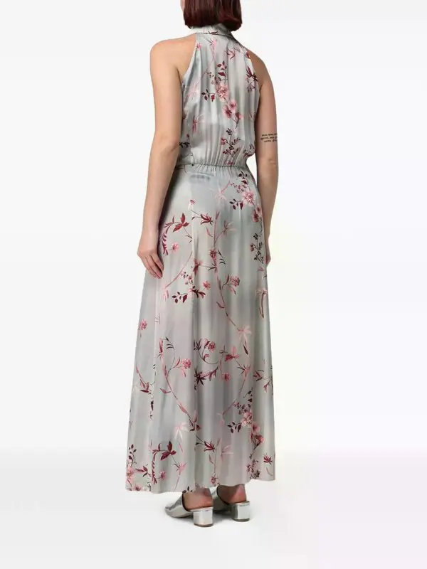 CRIDA MILANO Campanula Floral-print Maxi Dress - Grey