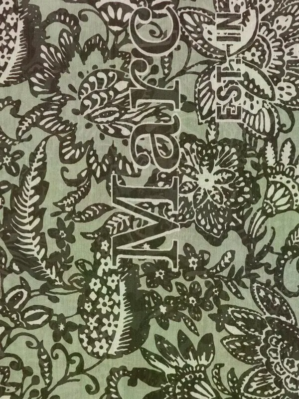 Marc O'polo Floral-print Frayed-edge Scarf - Green