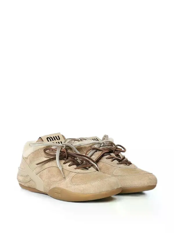 Miu Miu Shearling-lined Suede Sneakers
