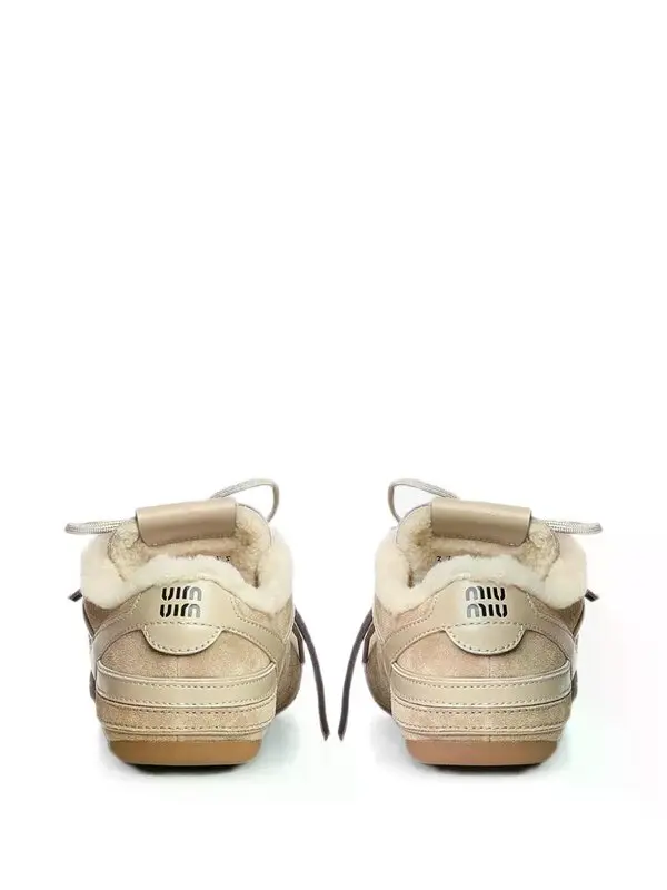 Miu Miu Shearling-lined Suede Sneakers
