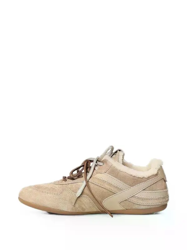 Miu Miu Shearling-lined Suede Sneakers