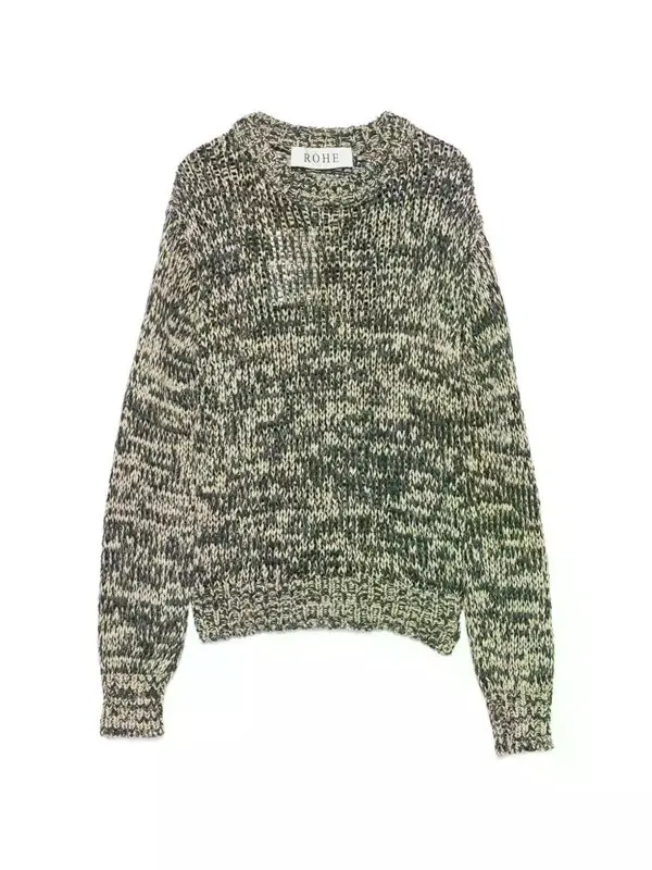 RÓHE Mouline-knit Crew-neck Sweater - Grey