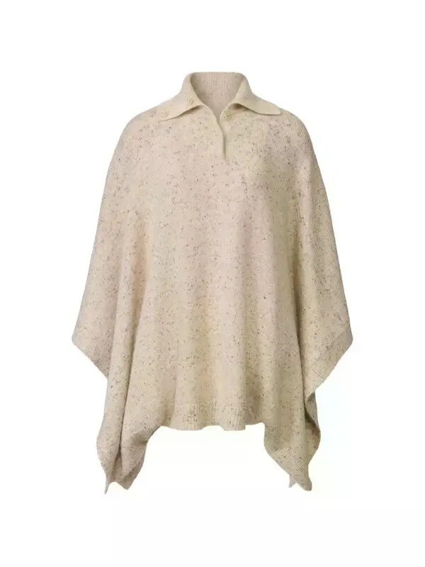 Fabiana Filippi Flecked-knit Button-collar Cape