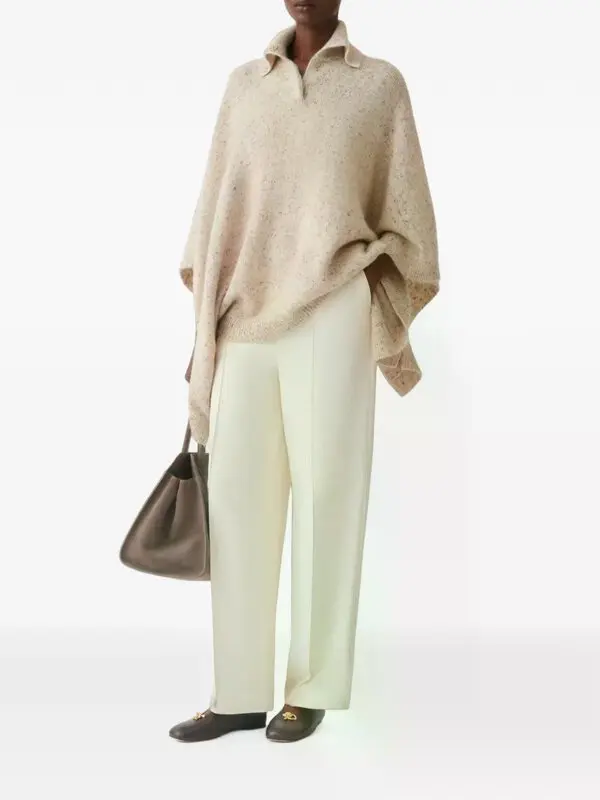 Fabiana Filippi Flecked-knit Button-collar Cape