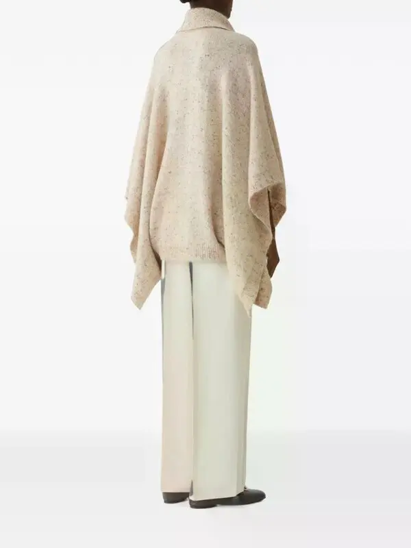 Fabiana Filippi Flecked-knit Button-collar Cape