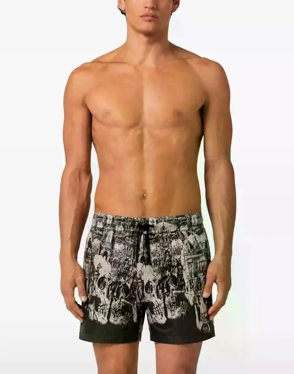 Philipp Plein Skull Hotel Swimming Shorts - Black