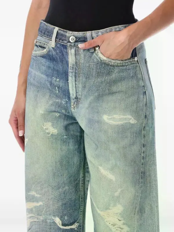 Our Legacy Full Cut Jeans With Trompe L'oeil Print