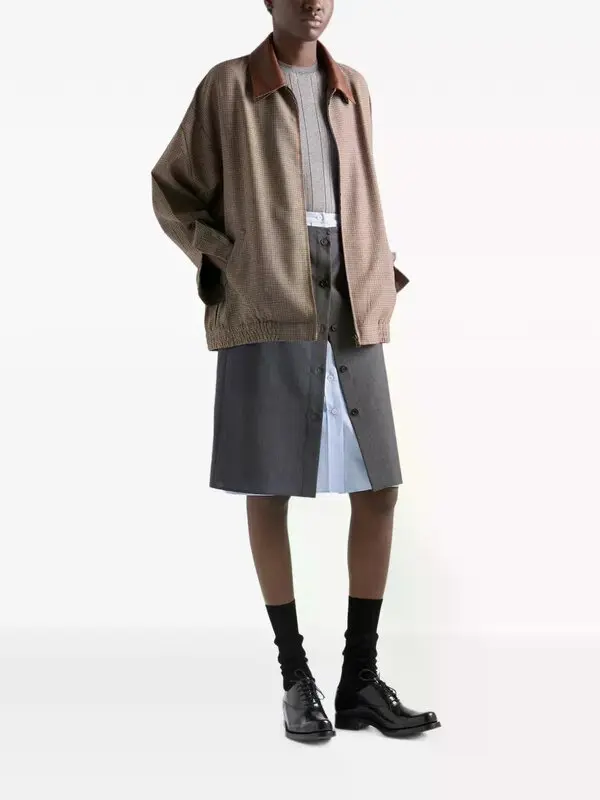 Prada Short-sleeved Ribbed-knit Cotton Sweater