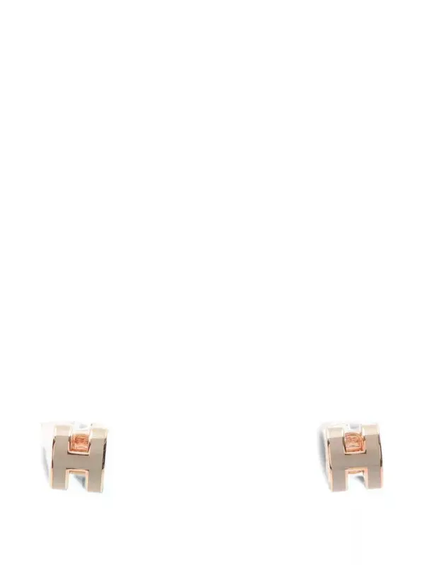 Hermès 2010s Mini Pop H Earrings - Neutrals