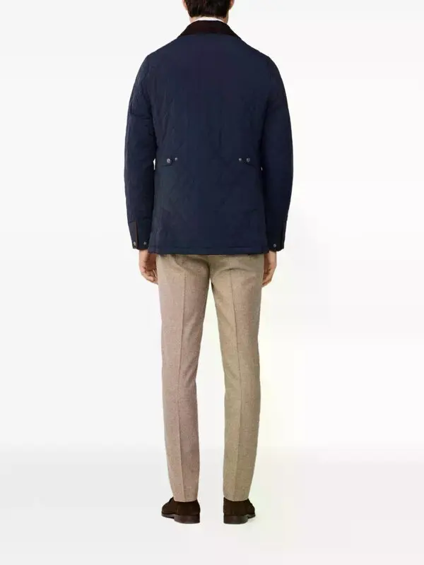 HACKETT LONDON Quilted Corduroy-collar Jacket