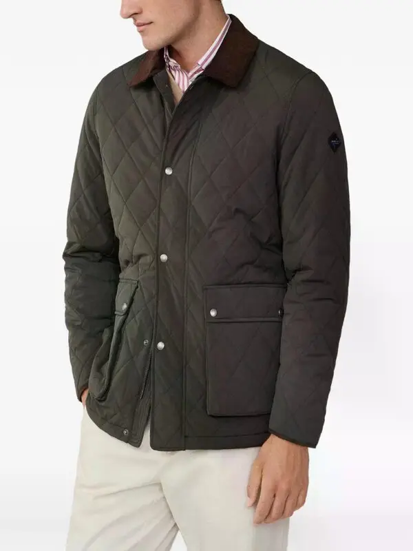HACKETT LONDON Quilted Corduroy-collar Jacket