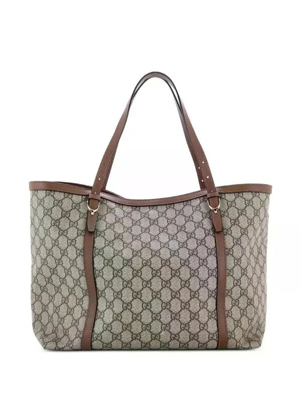 Gucci Nice Gg Coated Canvas With Leather Medium Tote Bag