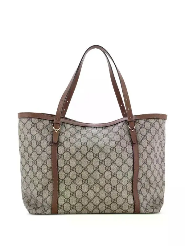 Gucci Nice Gg Coated Canvas With Leather Medium Tote Bag