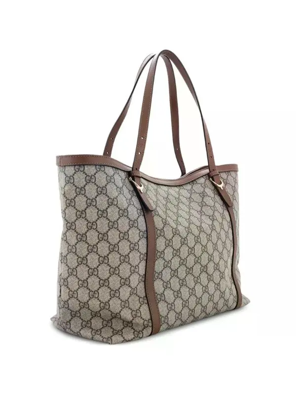 Gucci Nice Gg Coated Canvas With Leather Medium Tote Bag